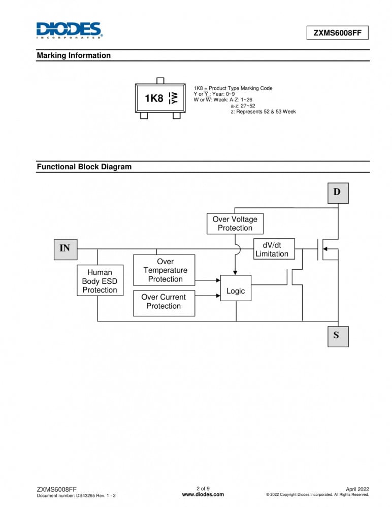 ZXMS6008FF-7 datasheet page 2