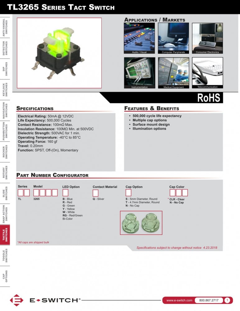 TL3265 series product information page 1