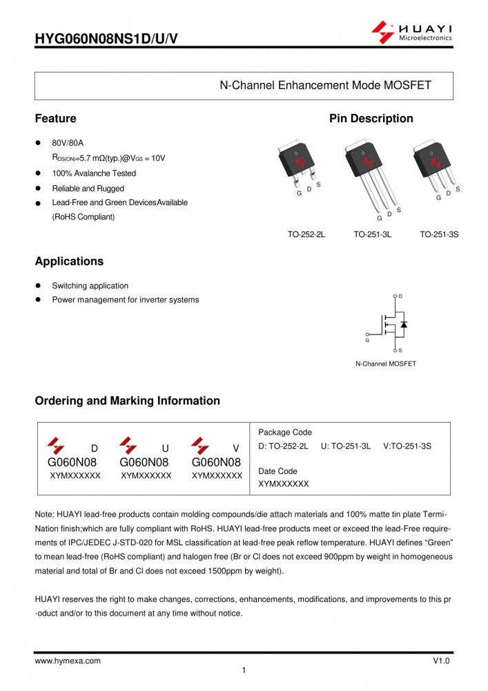 HYG060N08NS1D datasheet page 1
