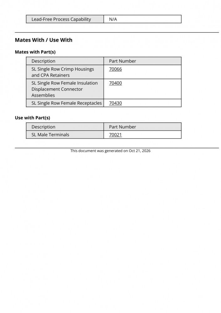 Technical document image 3 for MOLEX 701070048