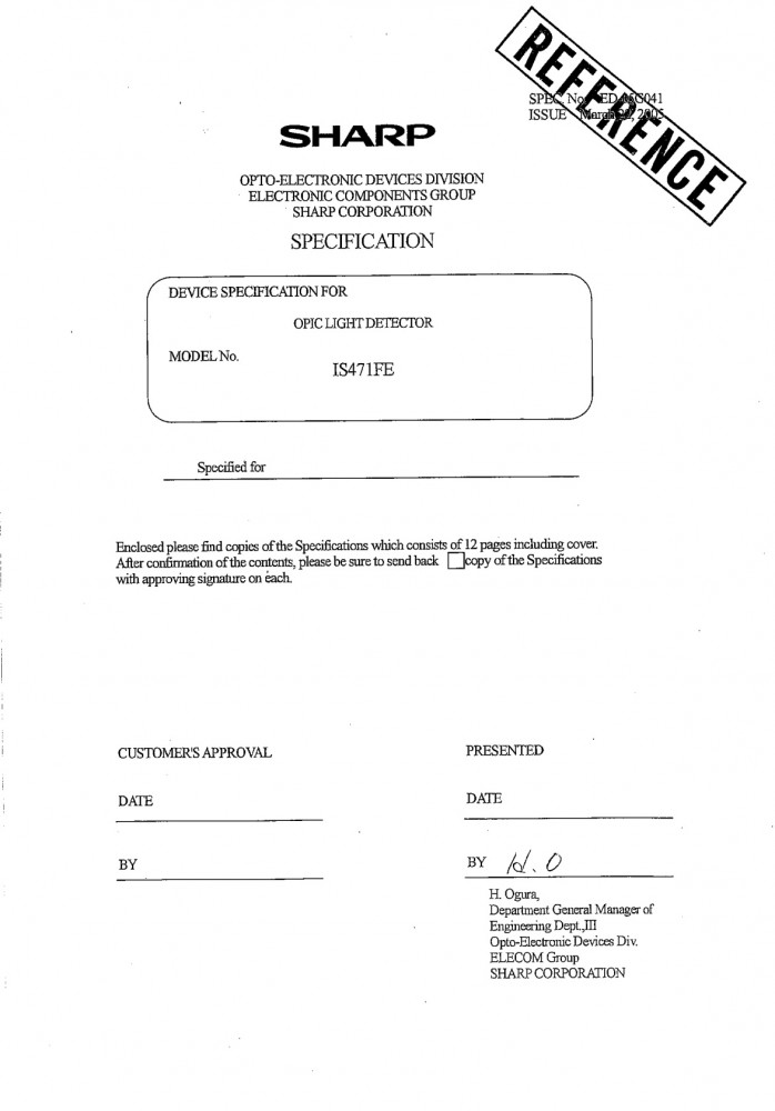 IS471FE specification page 1