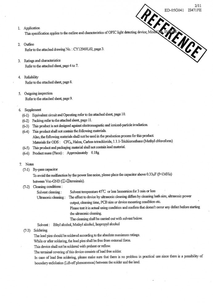 IS471FE specification page 3