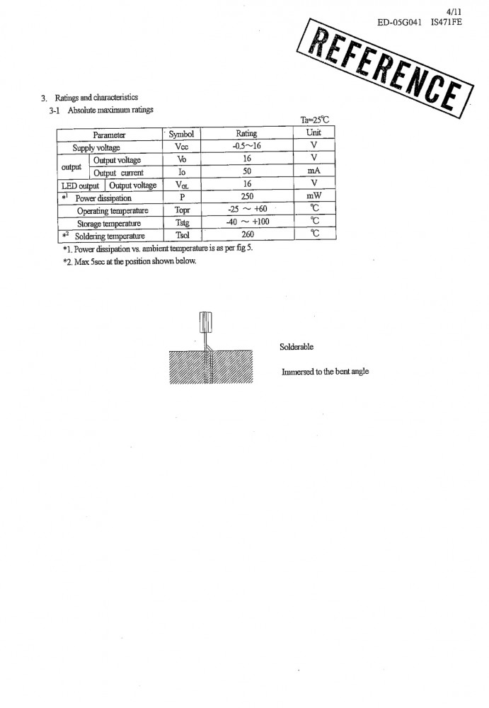 IS471FE specification page 5