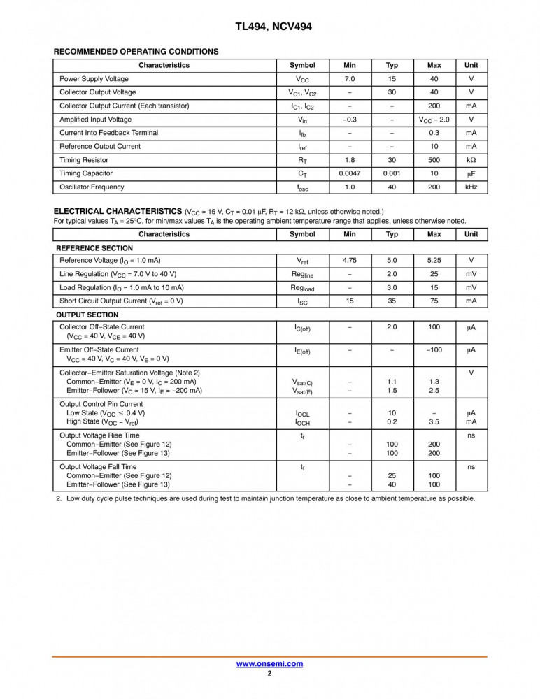 TL494 datasheet page 2
