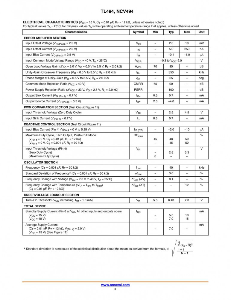 TL494 datasheet page 3