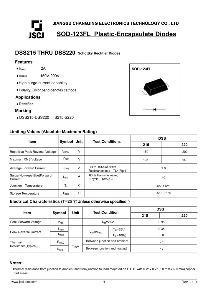DSS220 datasheet page 1