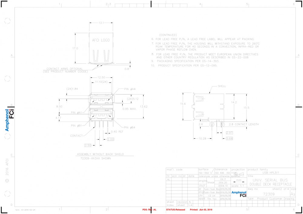 Amphenol 72309 drawing sheet 2