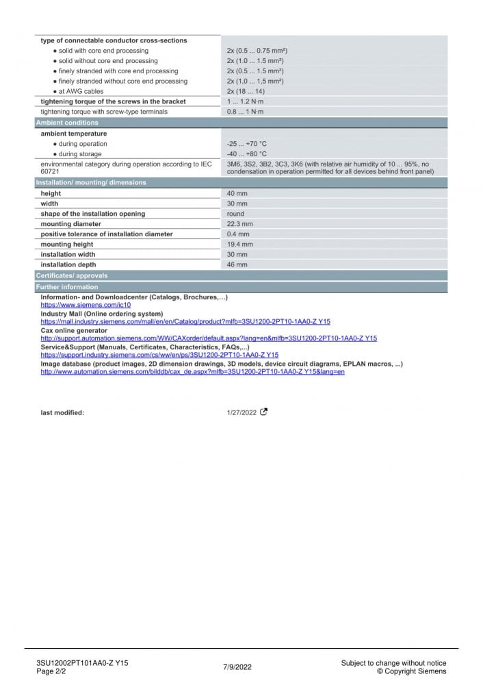 SIEMENS A6X30144573 datasheet page 2
