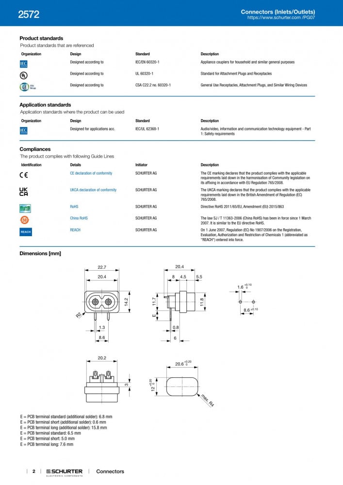 SCHURTER 6160.0026 datasheet page 2