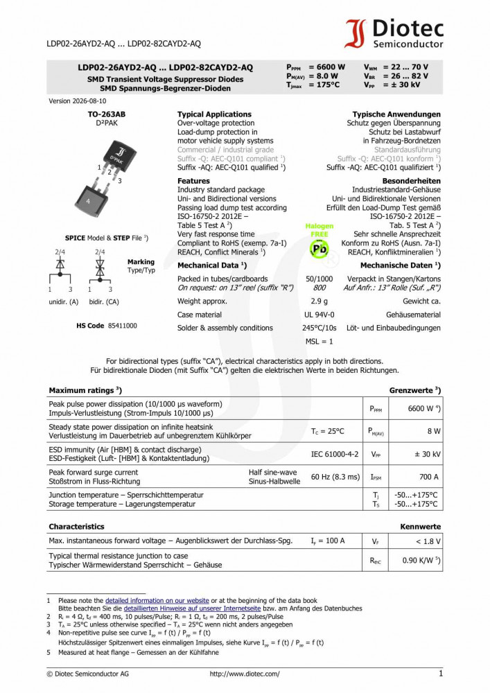 DIOTEC LDP02 series datasheet page 1