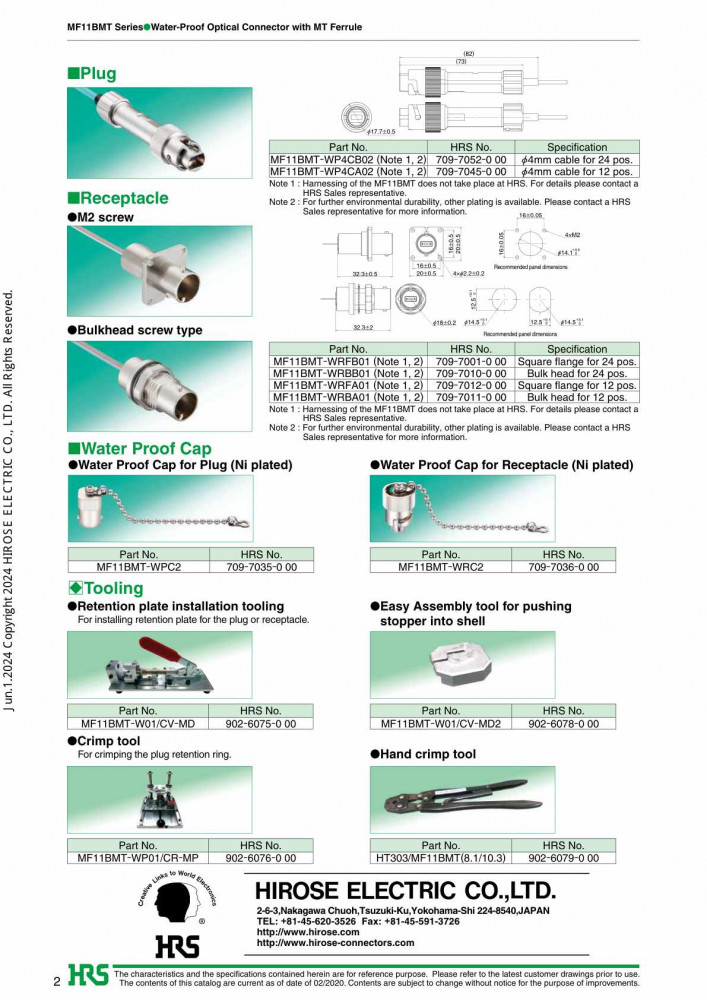HRS MF11BMT Series documentation page 2