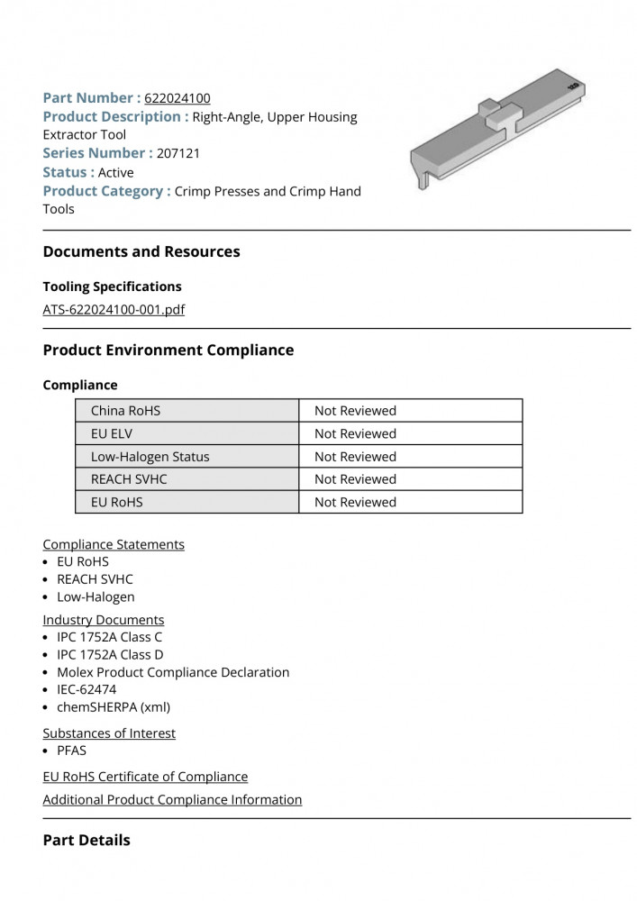 Tooling document preview, page 1