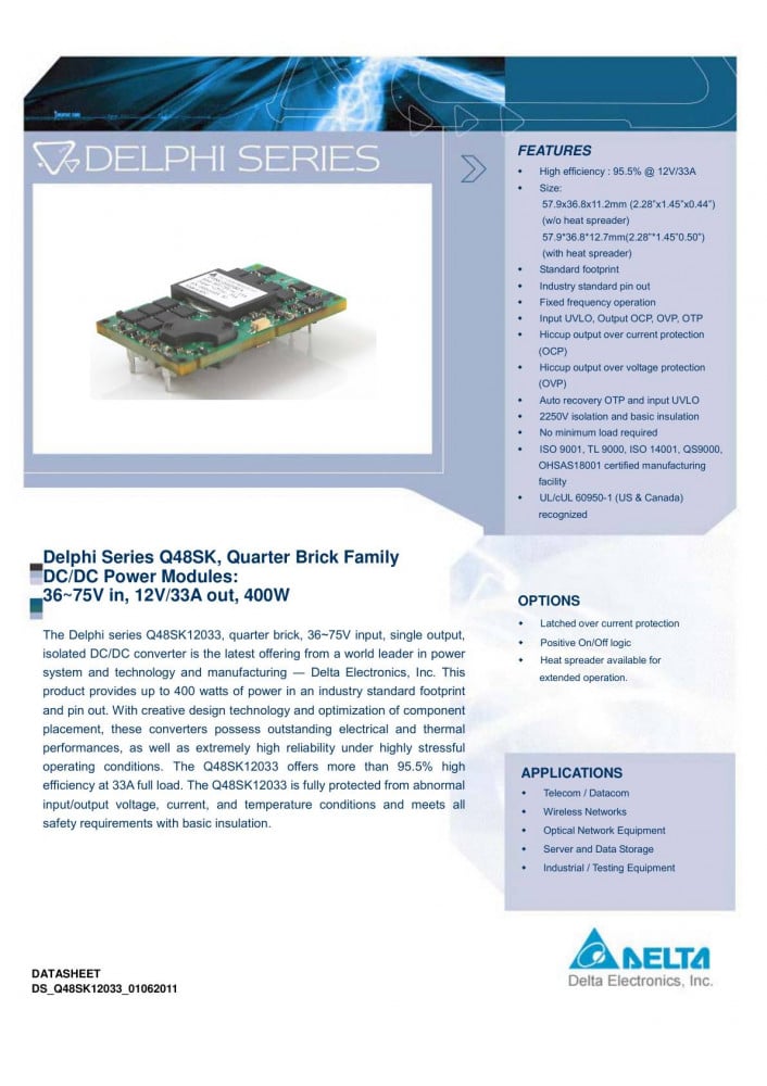 Q48SK12033NRFH datasheet page 1