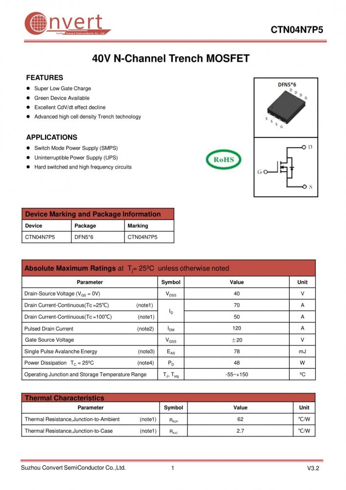 CTN04N7P5 datasheet page 1
