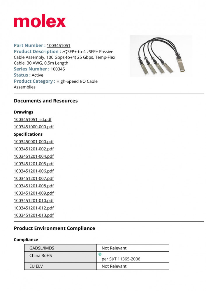 Product specification document page 1
