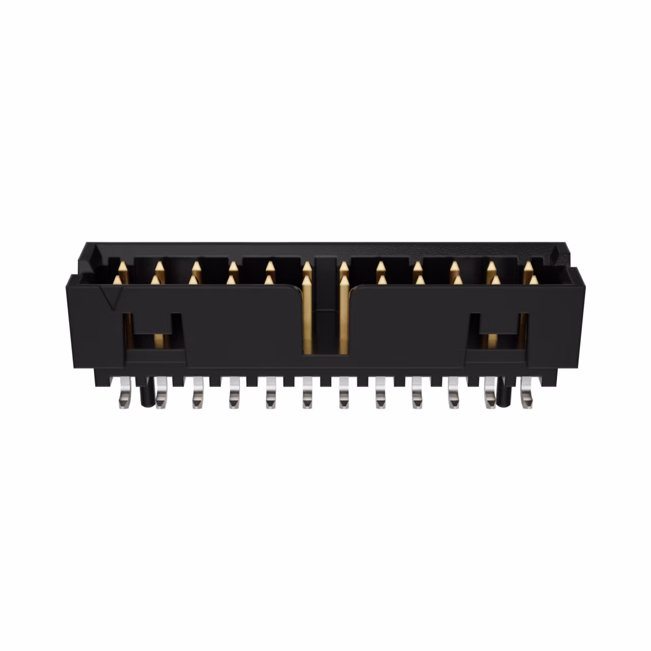 2.00mm Pitch, Milli-Grid PCB Header, Dual Row, Vertical, Surface Mount, Shrouded, 24 Circuits, 0.76µm Gold (Au) Plating, Dual Side Slots, Dual Friction Locks, Center Polarization, with Pegs, Tape and Reel for sale