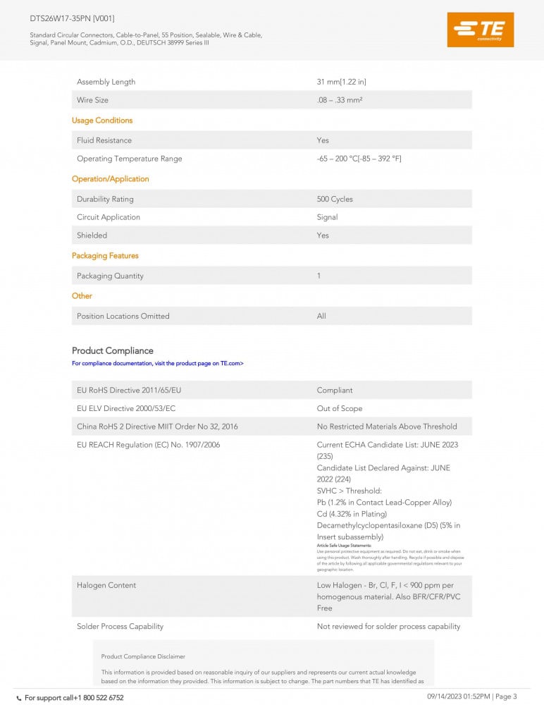 M39029/106-614 technical document page 3