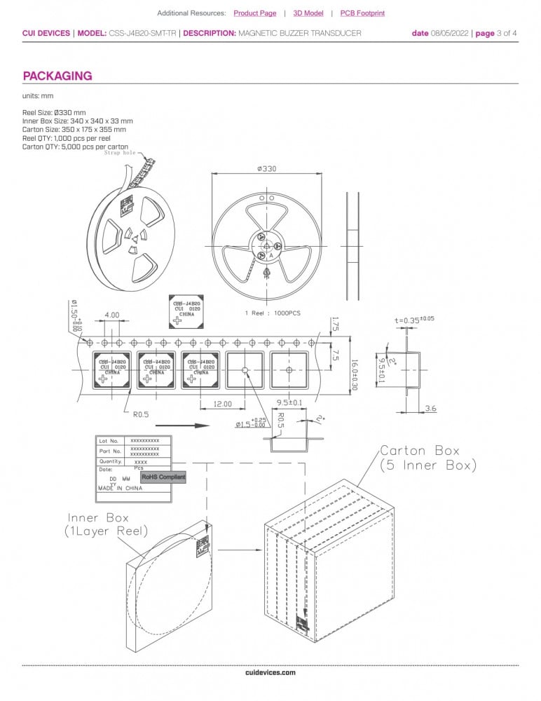 CSS-J4D20-SMT-TR technical document page 3