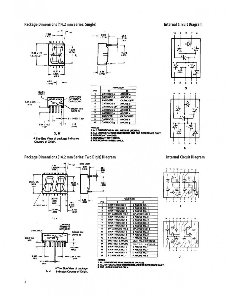 HDSP series datasheet page 4