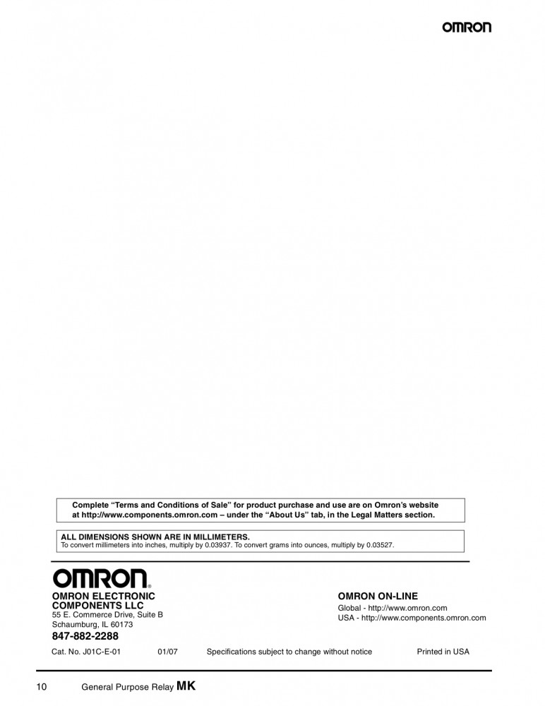 PF113A-E and MK relay documentation, page 10