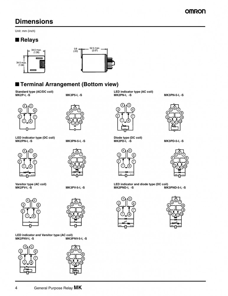 PF113A-E and MK relay documentation, page 4