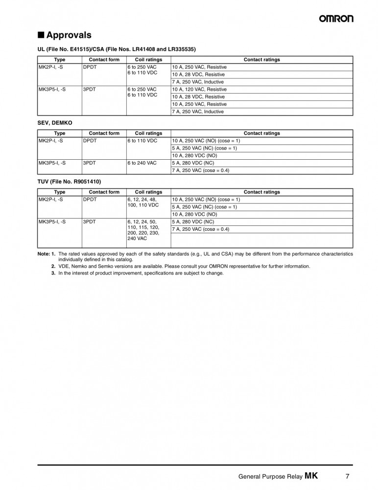PF113A-E and MK relay documentation, page 7