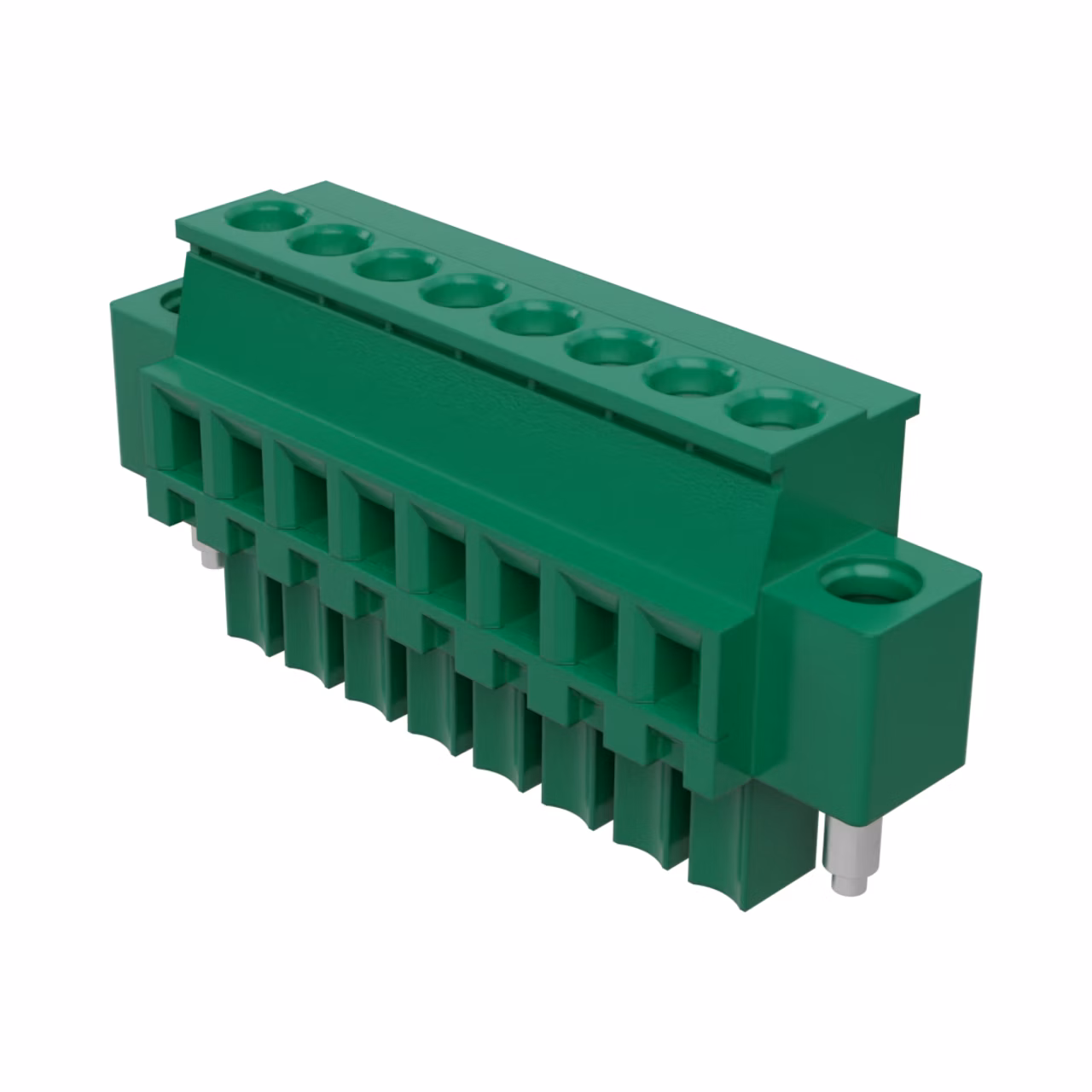 3.81mm Pitch Eurostyle Vertical Plug, with Retention Screws, Rear Wire Entry, Green Housing, 8 Circuits for sale