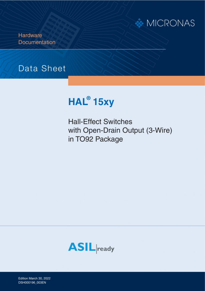 HAL1502UA technical document preview, page image 1