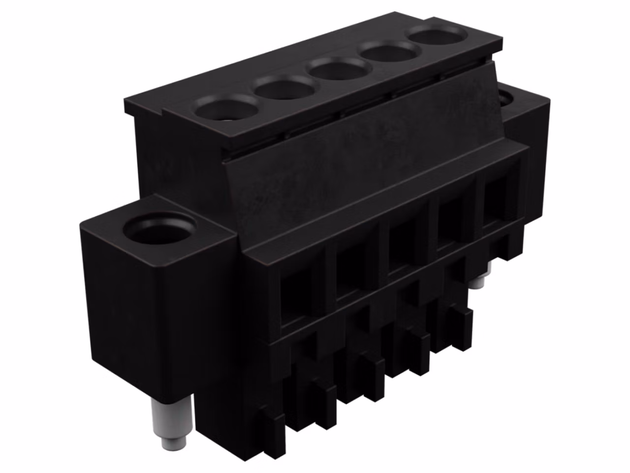 3.81mm Pitch Eurostyle Vertical Plug, with Retention Screws and Reverse Imprinting, Front Wire Entry, Black, 5 Circuits for sale