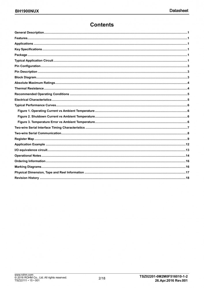 BH1900NUX-TR datasheet page 2