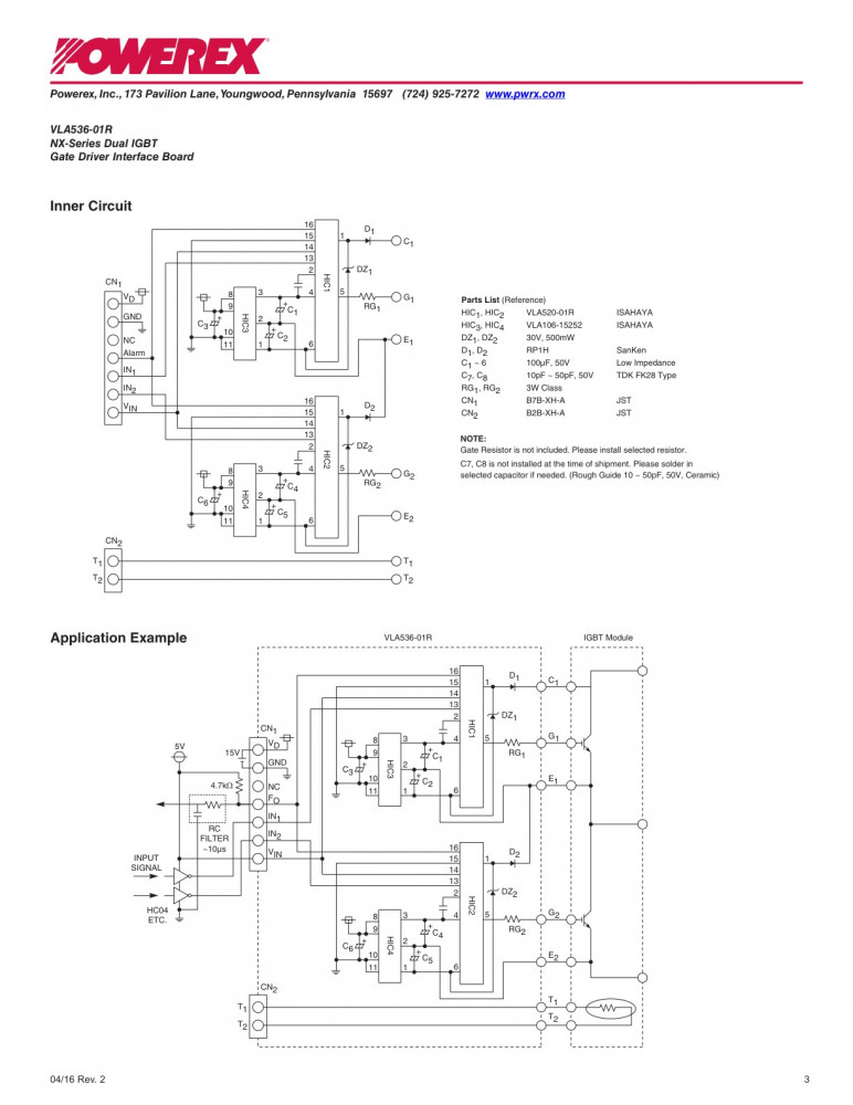 VLA536-01R technical document page 3
