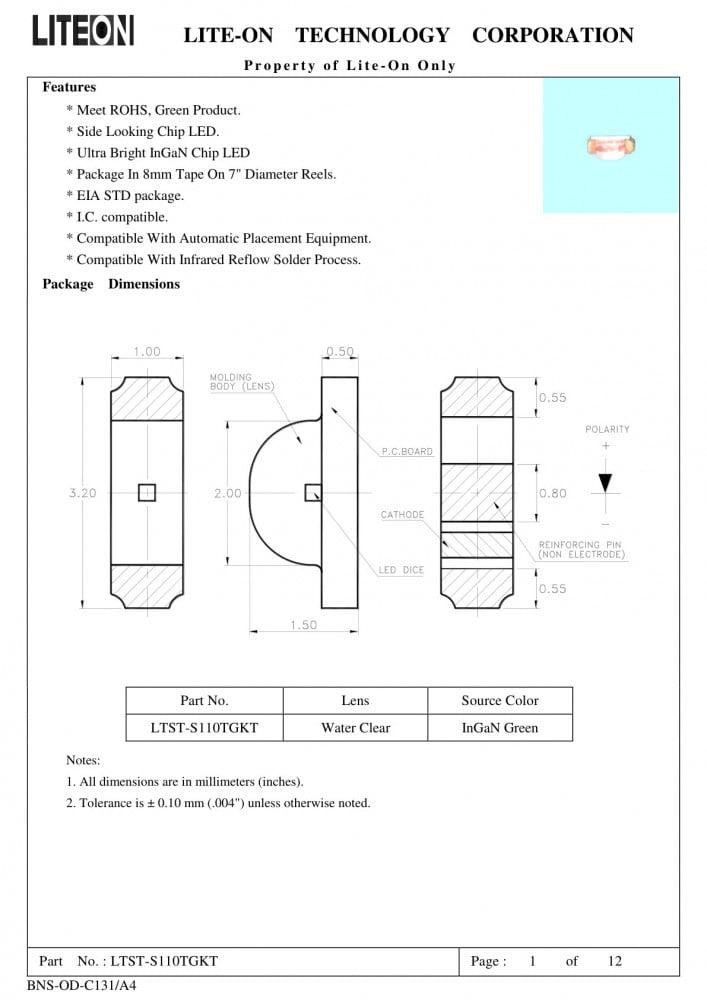 LTST-S110TGKT datasheet page 2