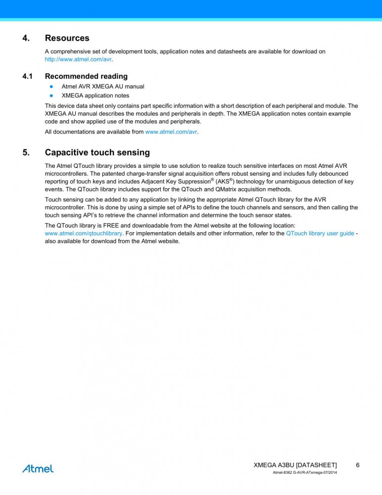 ATxmega256A3BU datasheet page 6