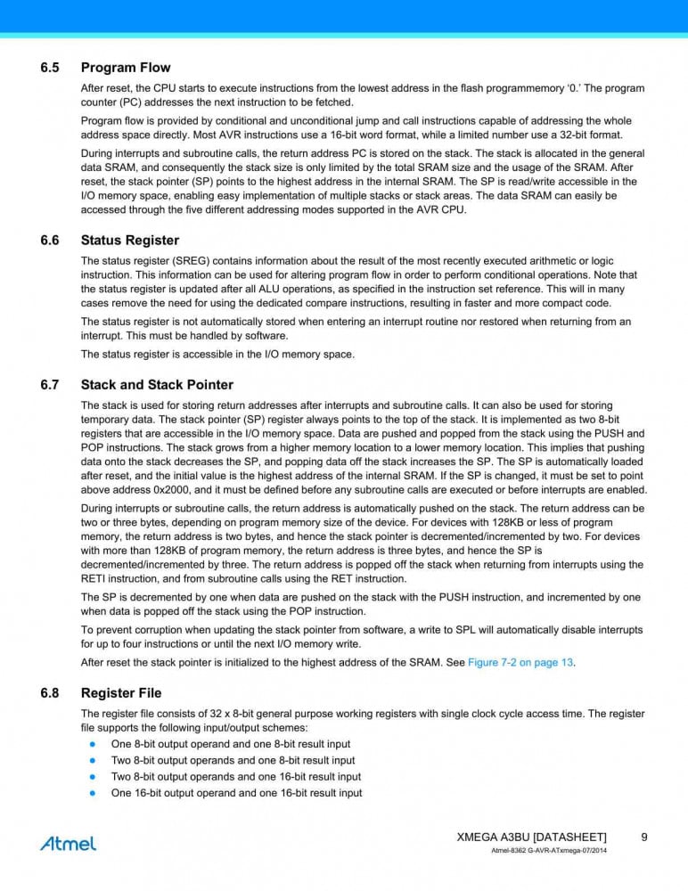 ATxmega256A3BU datasheet page 9