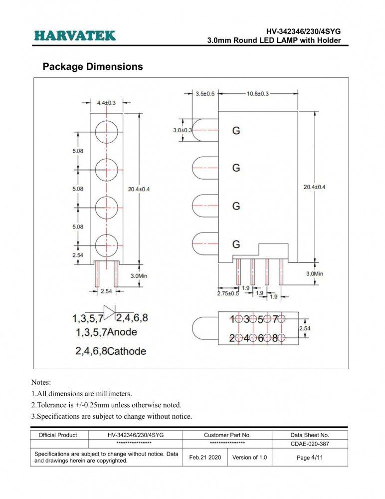 HV-342346/230/4SYG datasheet page 4