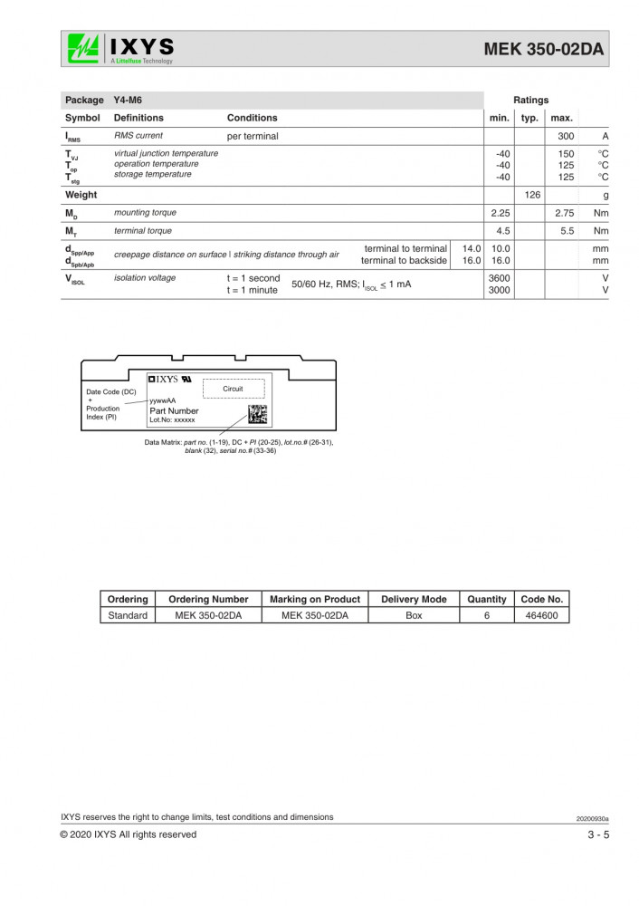 MEK350-02DA datasheet page 3