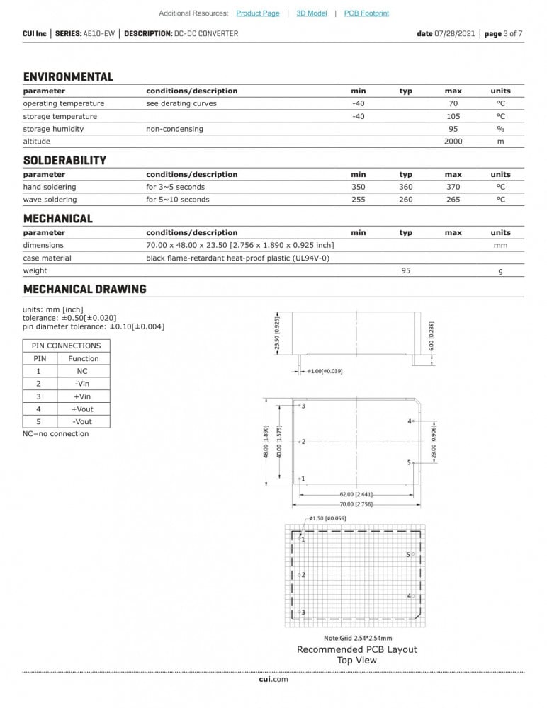 AE10-EW-S5 datasheet page 3