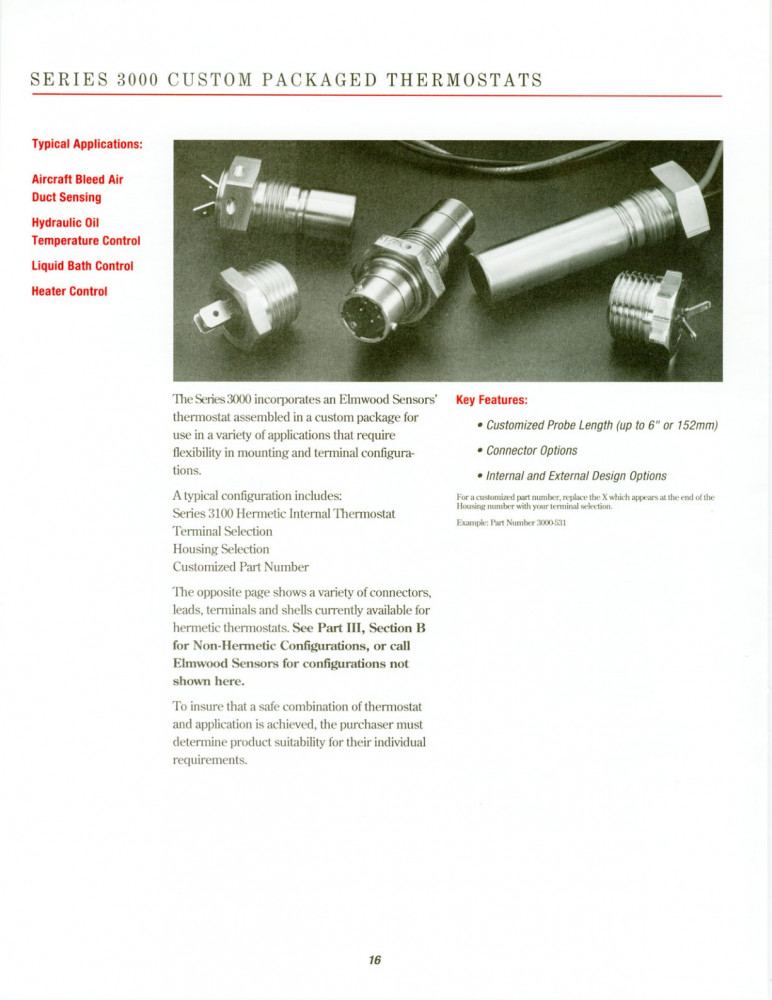 Honeywell Series 3000 product documentation page 1
