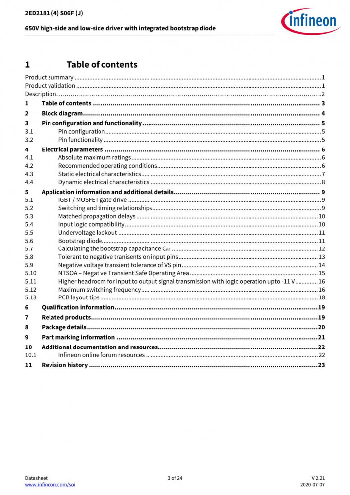 2ED21814S06J datasheet page 3