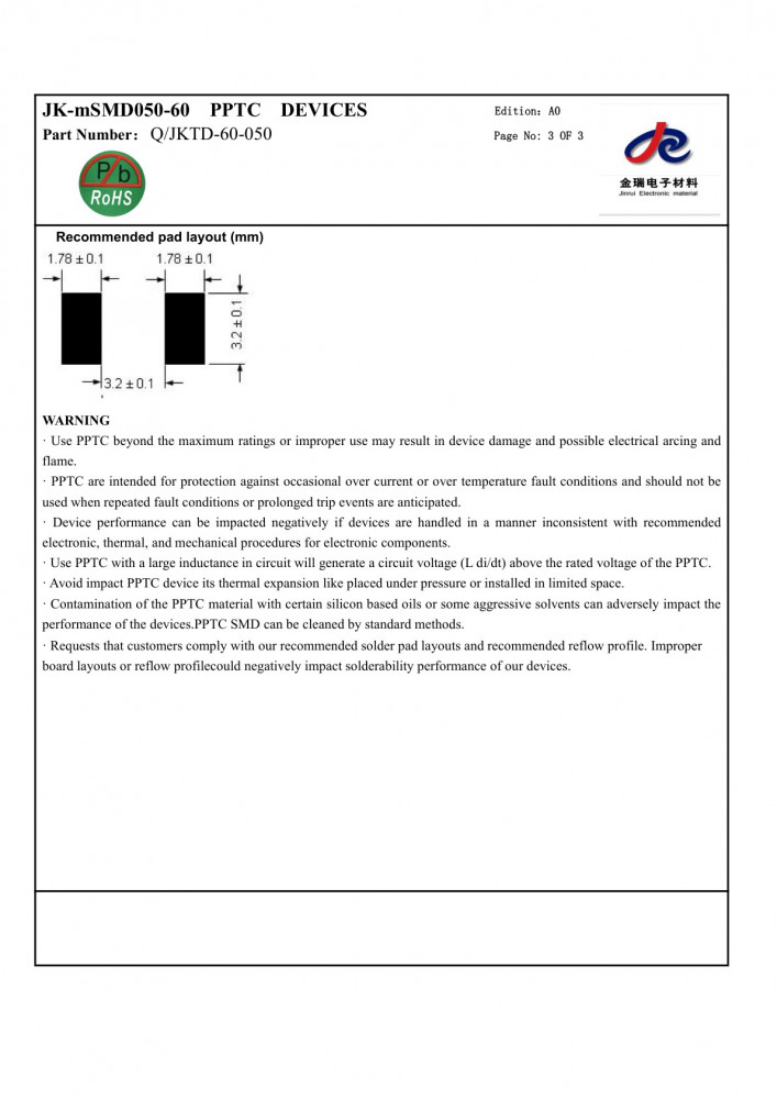 Jinrui JK-MSMD050-60V datasheet page 3