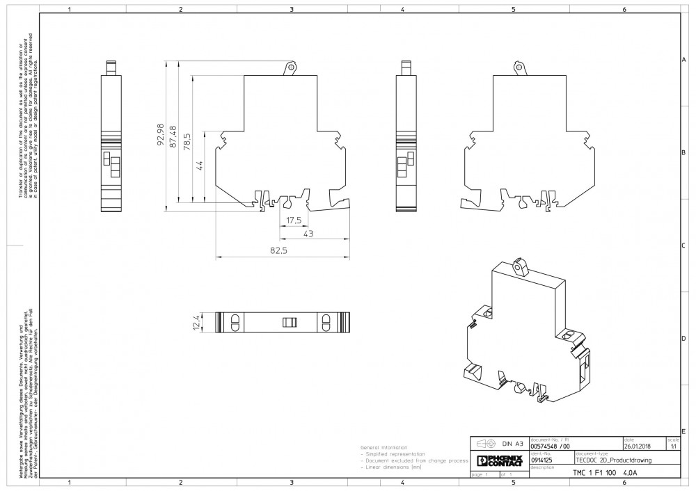 Phoenix Contact 0914125 technical drawing preview