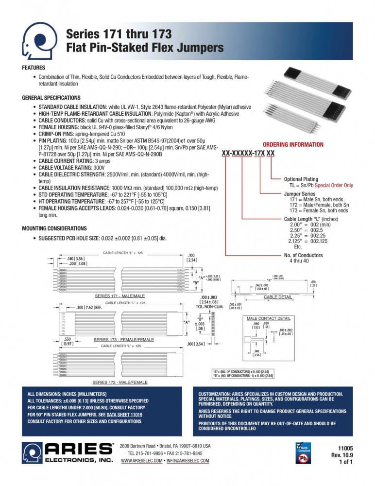 Aries 28-006-173 technical document preview