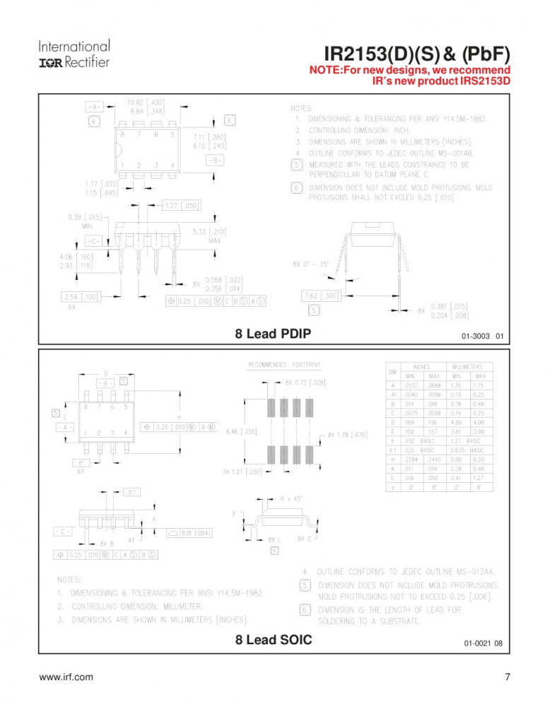 IR2153PBF datasheet page 7