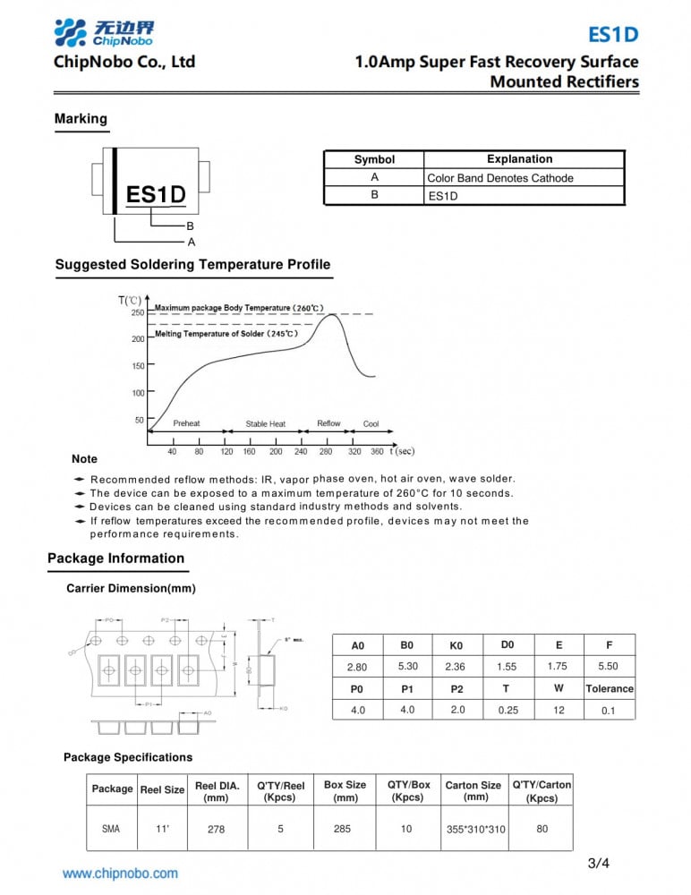 ChipNobo ES1D datasheet page 3