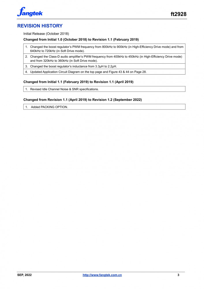 FT2928P datasheet page 3