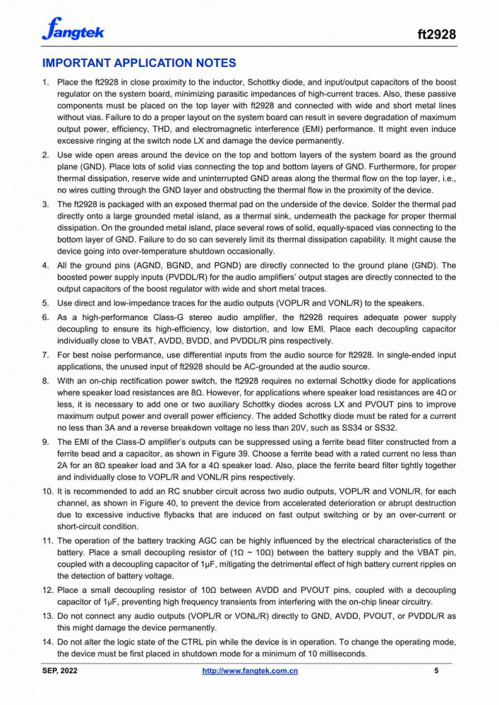 FT2928P datasheet page 5