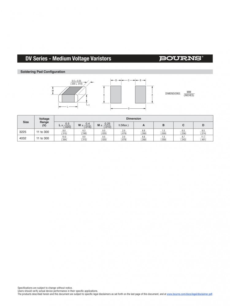 BOURNS DV Series datasheet page 7