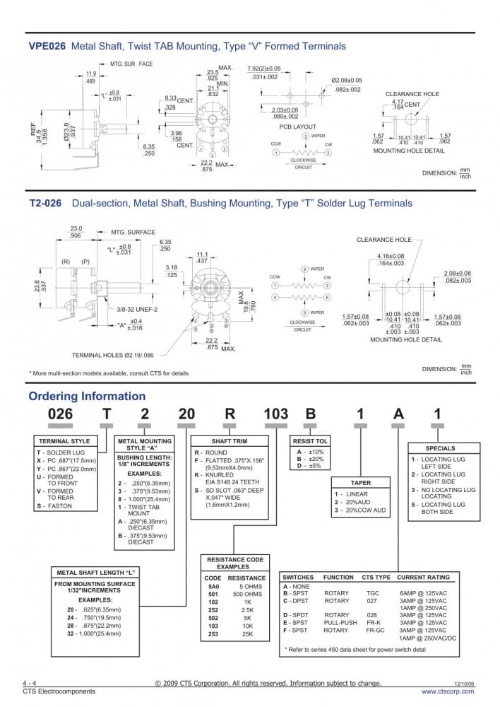 CTS 026 series technical document page 4