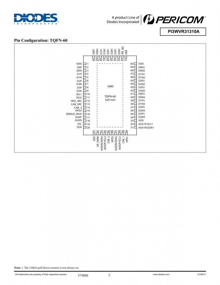 PI3WVR31310A datasheet page 2