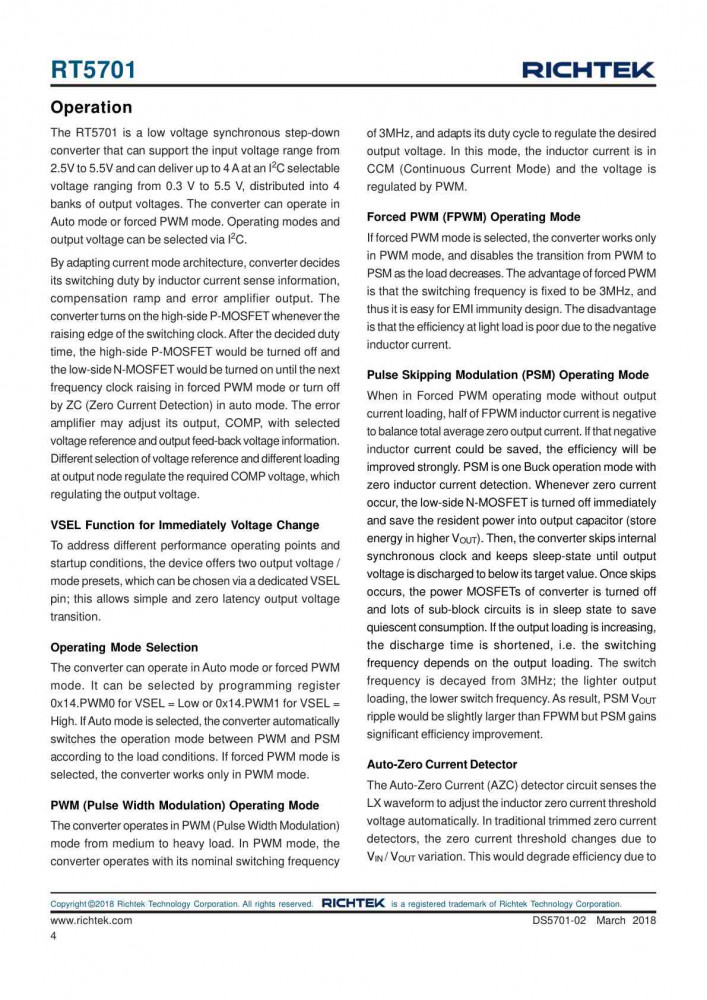 RT5701 datasheet page 4